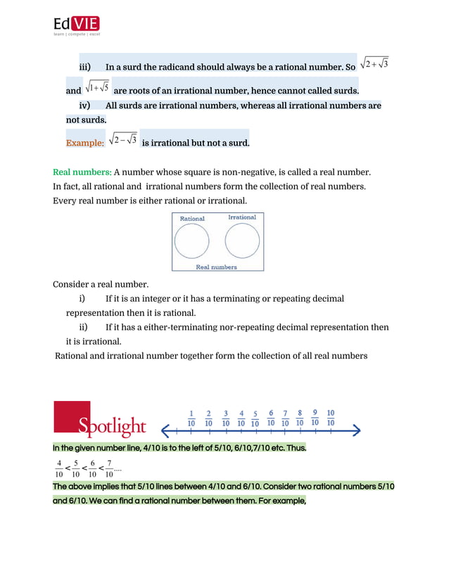 CBSE Class 10 Mathematics Real Numbers Topic | PDF | Physics | Science