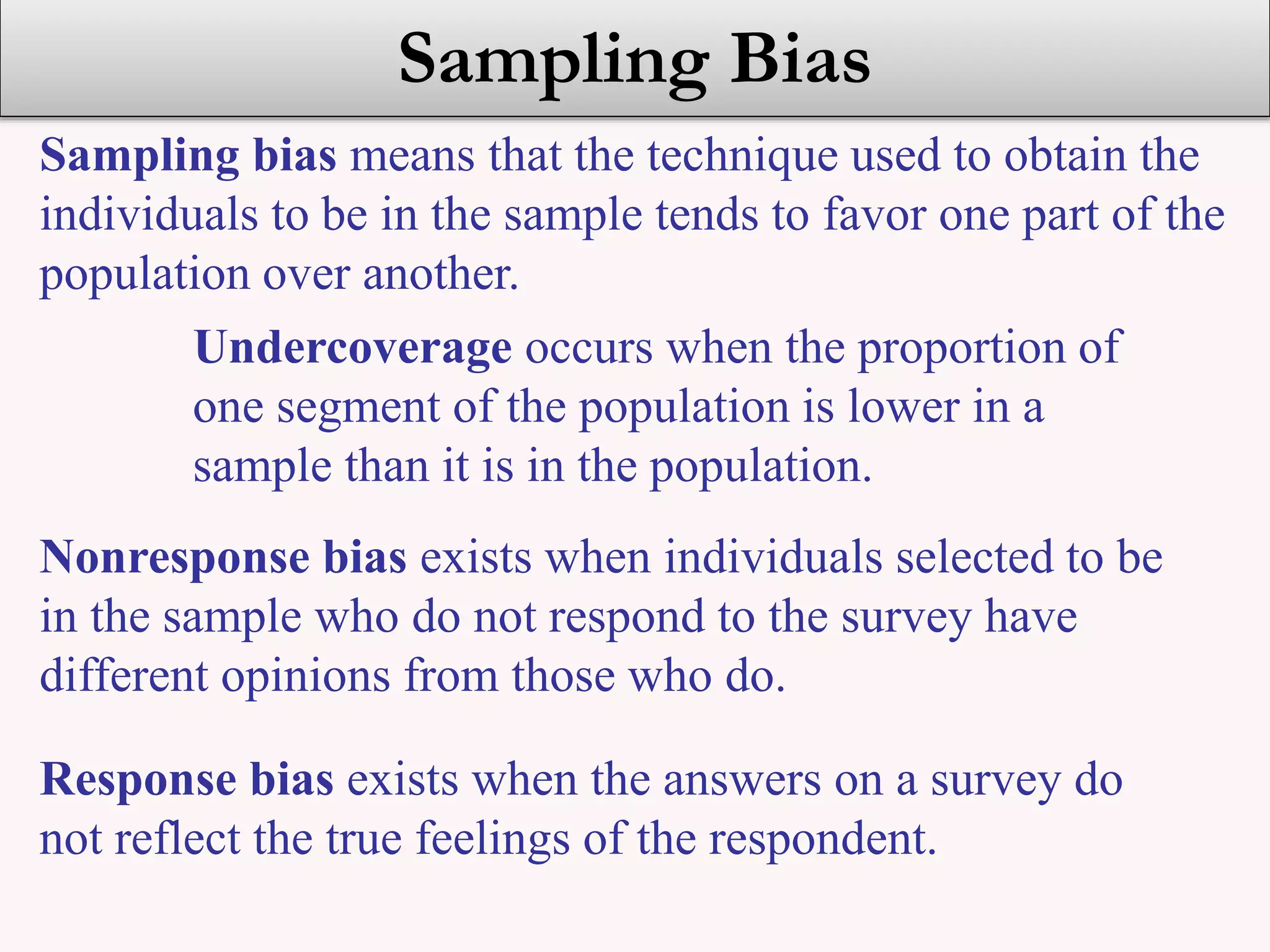 1 5 Bias In Sampling Ppt