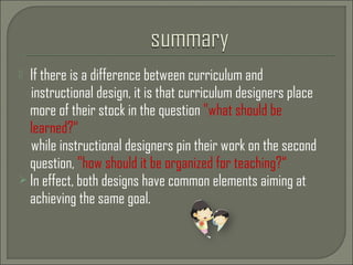 1. instructional design & curriculum design; | PPT