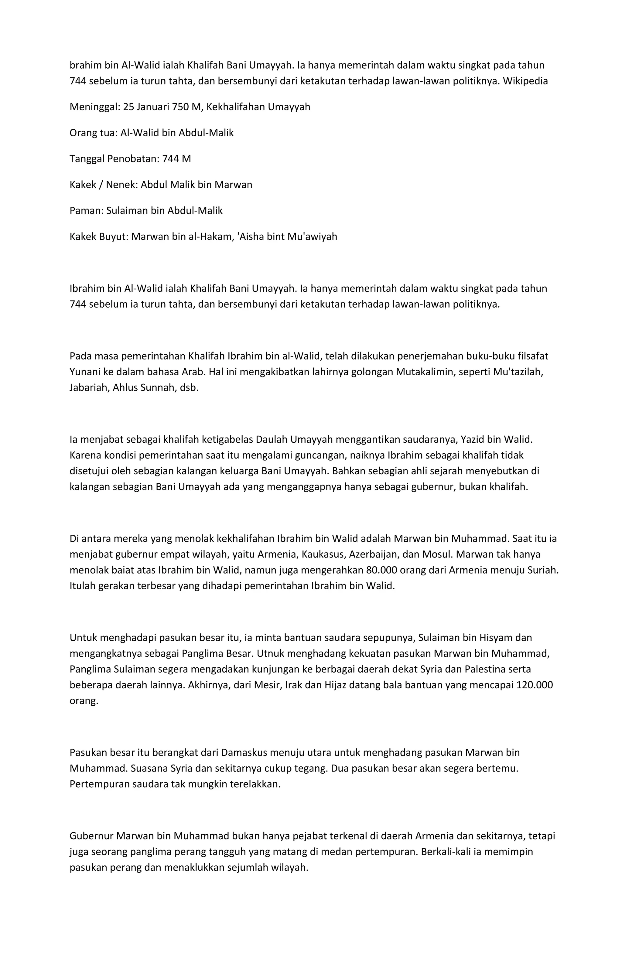 Biografi brahim bin walid | DOC