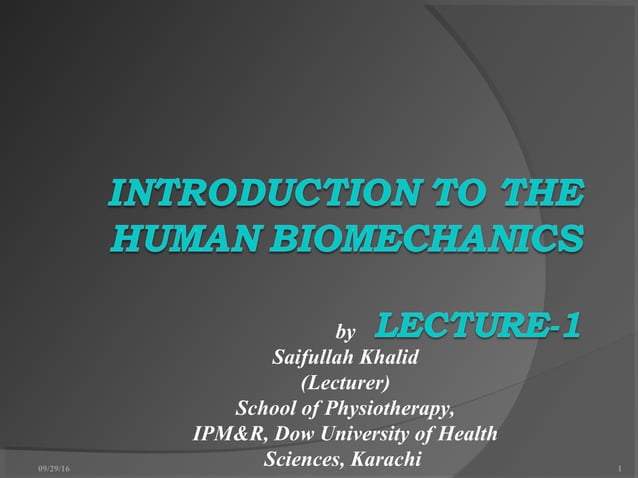 1. introduction of biomechanics | PPT