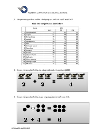 1.latihan menggunakan ms. word | PDF