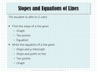 1.4.3 Slopes and Equations of Lines | PDF