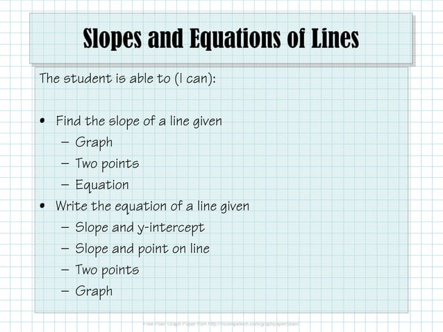 1.4.3 Slopes and Equations of Lines | PDF
