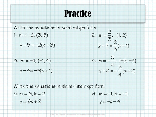 1.4.3 Slopes and Equations of Lines | PDF