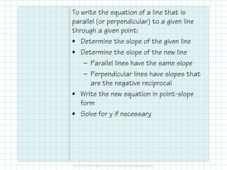 1.4.4 Parallel and Perpendicular Line Equations | PDF