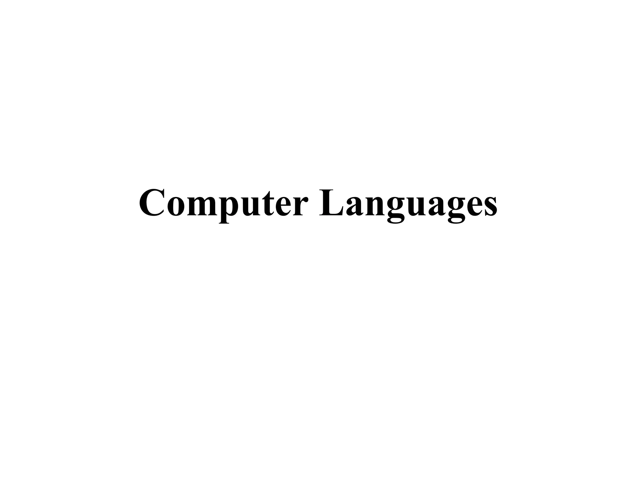 computer languages | PPT