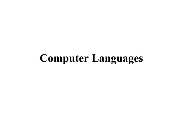 computer languages | PPT | Free Download