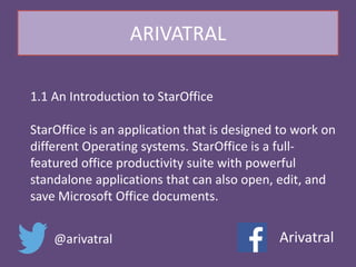 1.1 an introduction to star office | PPTX