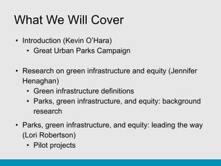 The Role of Urban Forestry in Parks, Green Infrastructure, and Equity ...