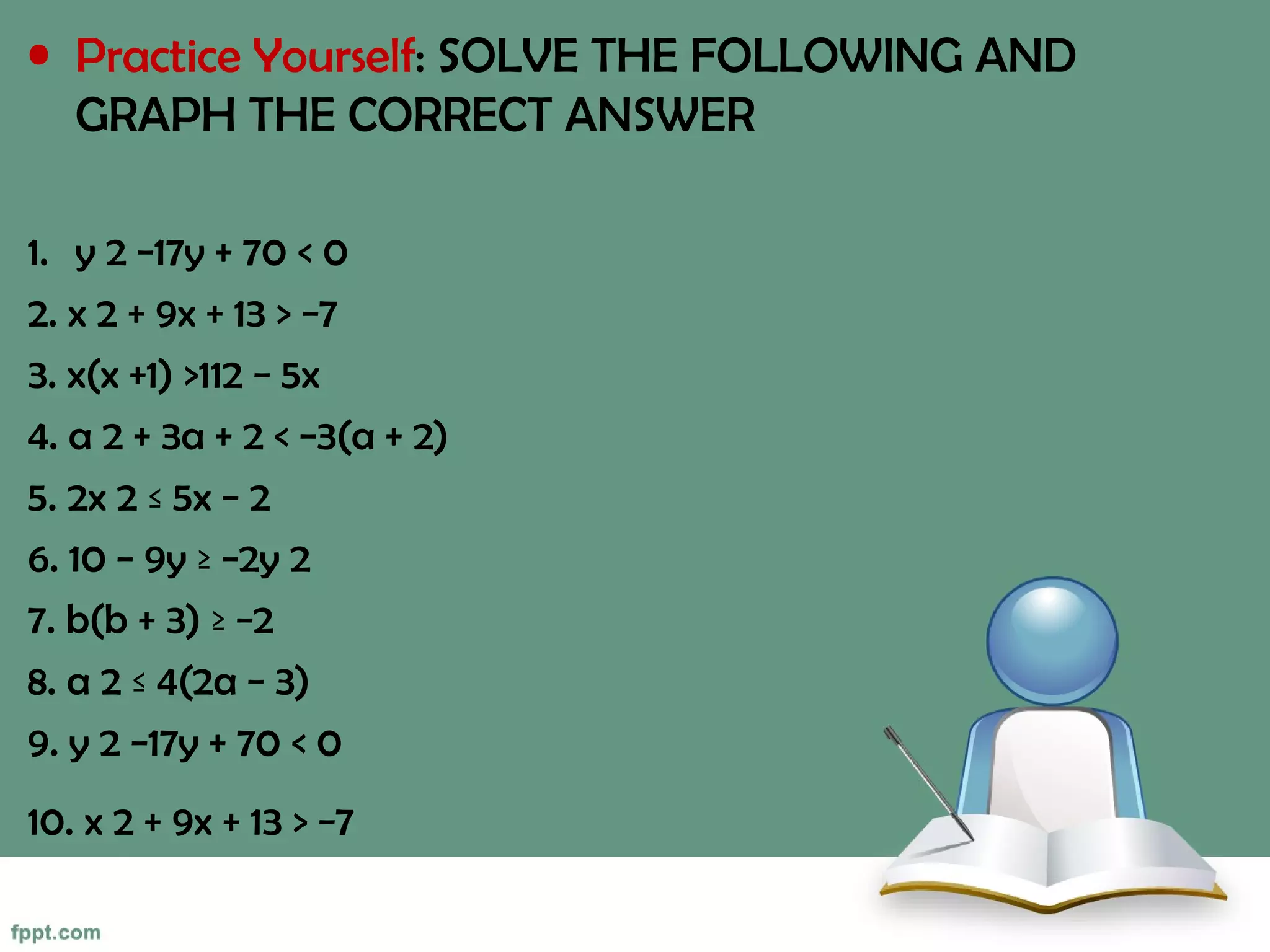 Grade mathematics: Quadratic Inequalities | PPT