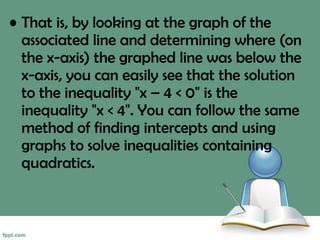 Grade mathematics: Quadratic Inequalities | PPT