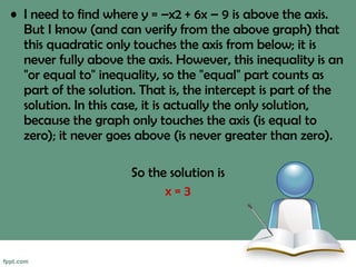 Grade mathematics: Quadratic Inequalities | PPT