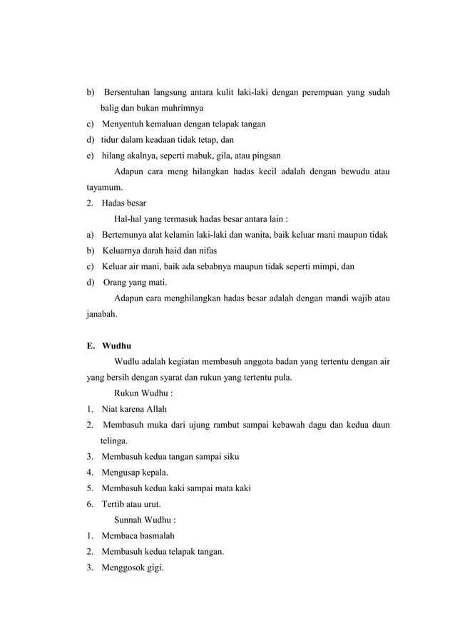 1. materi tentang thaharah | PDF