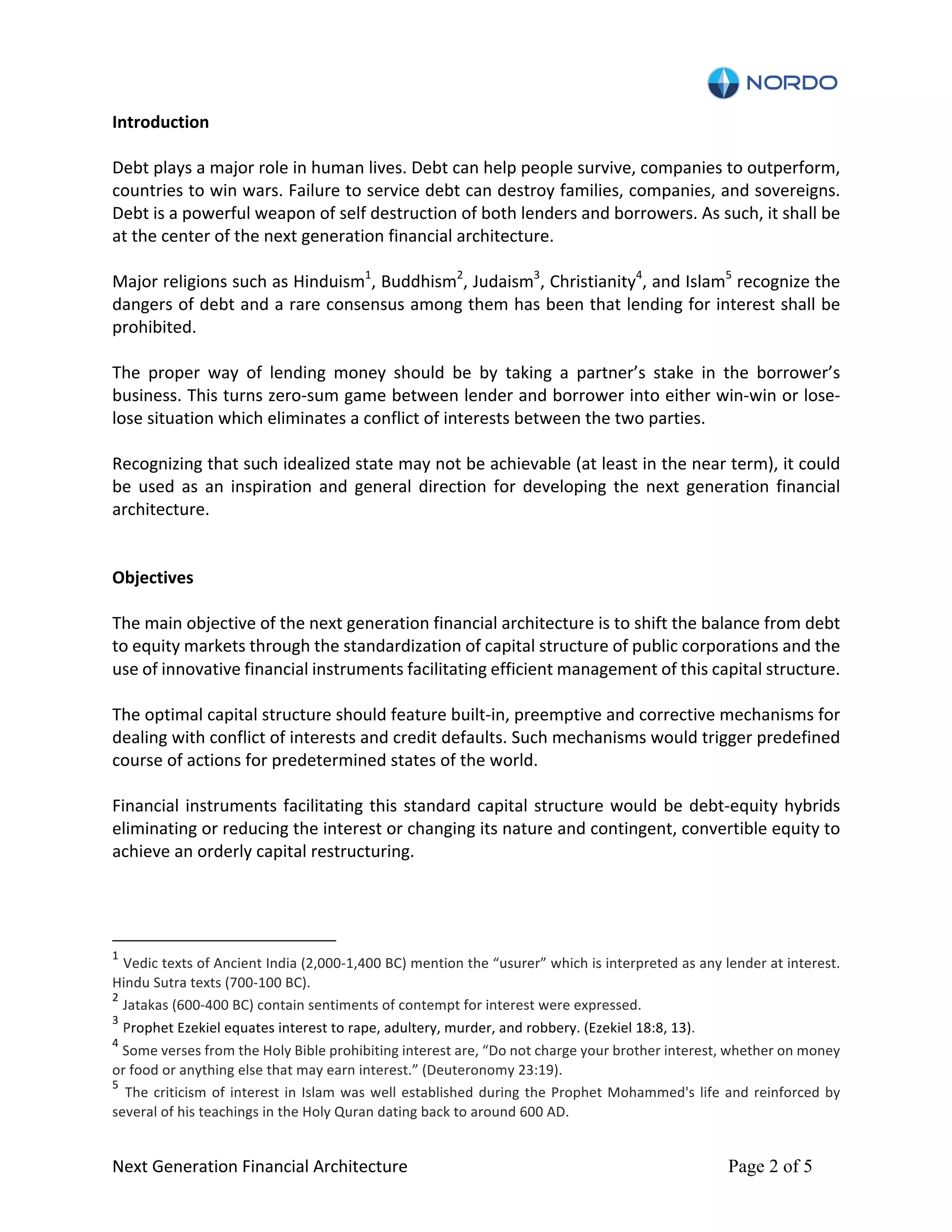 Next Generation Financial Architecture. Part 1 - Convertible Capital ...