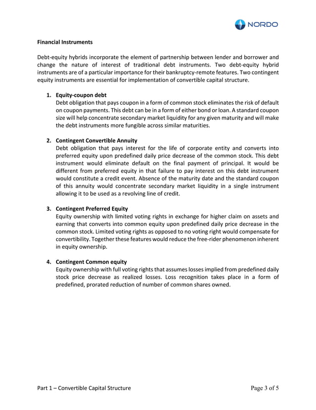 Next Generation Financial Architecture. Part 1 - Convertible Capital ...