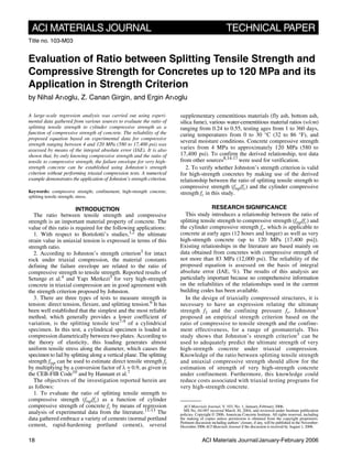 1. aci journal_-_evaluation_of_ratio_between_splitting_tensi | PDF