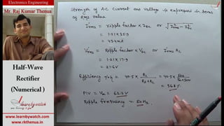 1.2.4 half wave rectifier numerical | PPT
