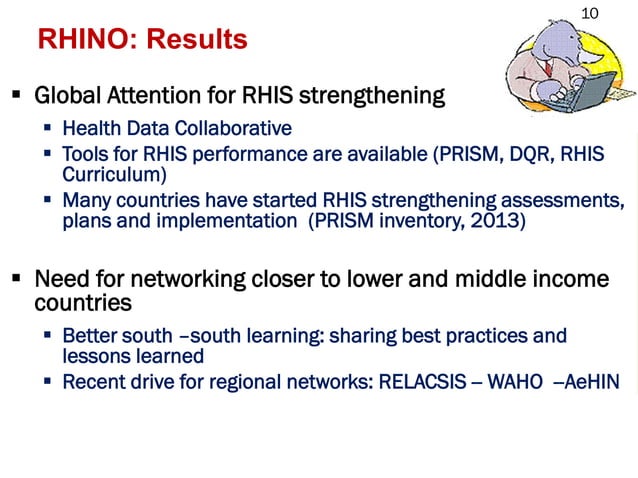 Strengthening Routine Health Information Systems through Regional ...