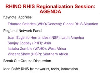 Strengthening Routine Health Information Systems through Regional ...