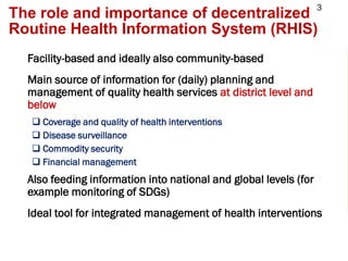 Strengthening Routine Health Information Systems through Regional Networks | PPT