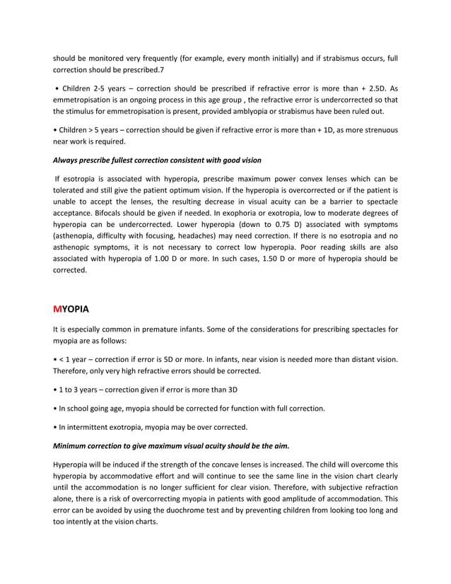 paediatric spectacle prescription by optom faslu muhammed | PDF