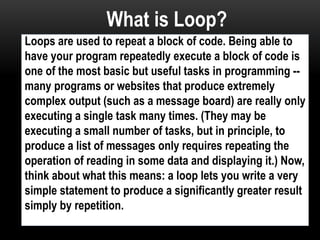 While and For Loops | PPT