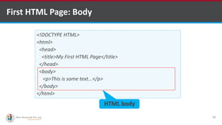 HTML Basics by software development company india | PPTX