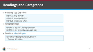 HTML Basics by software development company india | PPTX