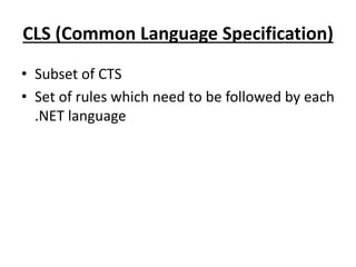 Microsoft .Net Framework | PPT