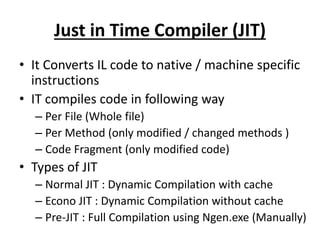 Microsoft .Net Framework | PPT
