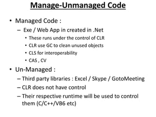 Microsoft .Net Framework | PPT