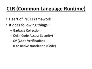 Microsoft .Net Framework | PPT
