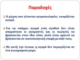 1η μικροδιδασκαλία μορφές αγοράς | PPTX