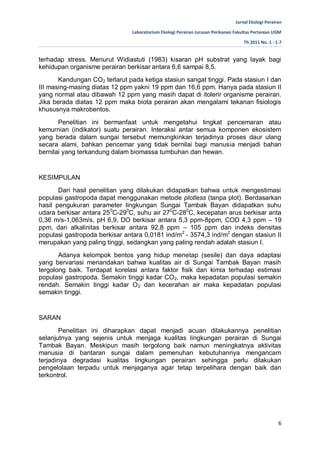 estimasi populasi gastropoda di tambakbayan yogyakarta | PDF