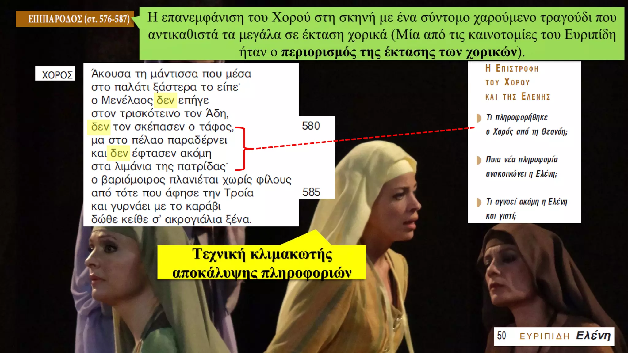 Ευριπίδη Ελένη, Επιπάροδος - Β΄ επεισόδιο, 1η σκηνή, στ. 576-658 | PDF