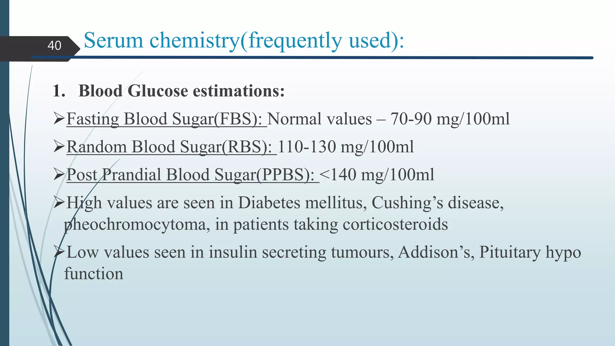 Routine laboratory investigations | PPTX