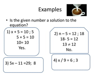 Contemporary Math- Introduction to equations | PPTX