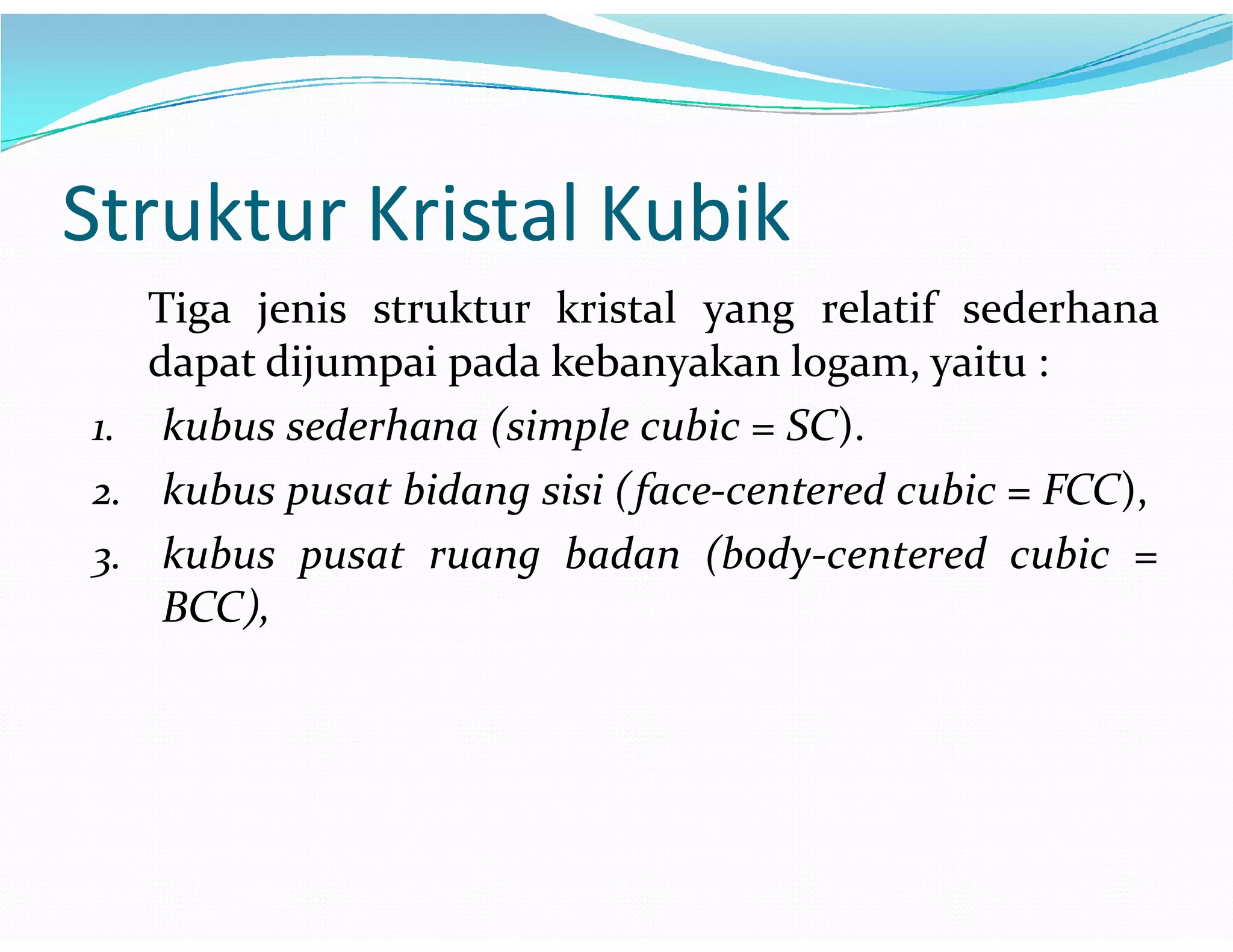 1.struktur kristal(kuliah) | PDF