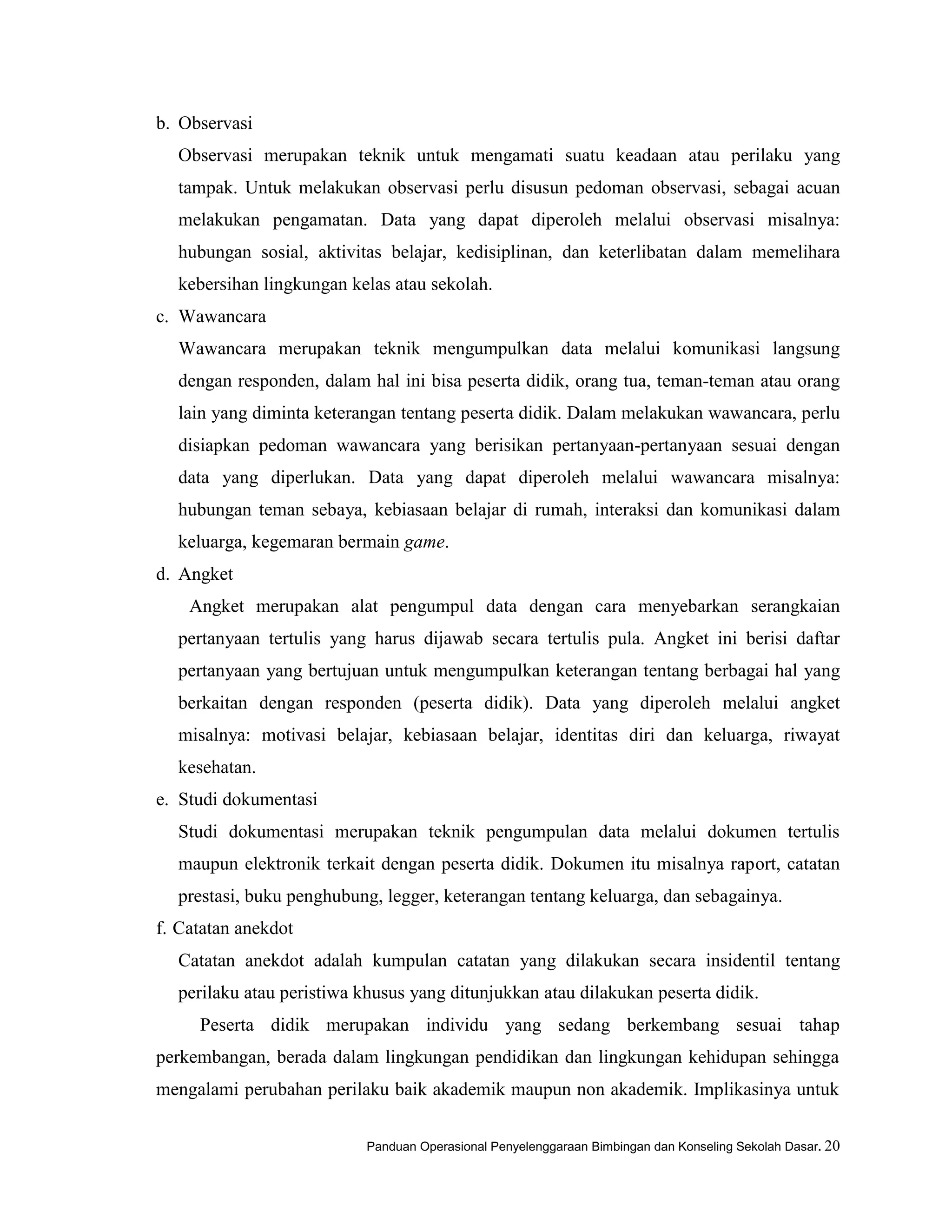 Panduan operasional BK di SD -2016 (DIRJEN GTK) Uploaded by Yovian YP | PDF