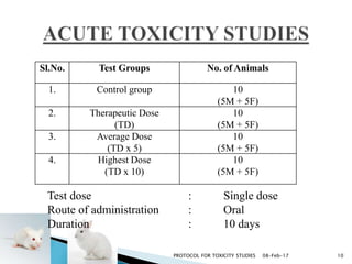 1.protocol for toxicity study | PPTX