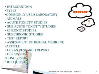 1.protocol for toxicity study | PPTX
