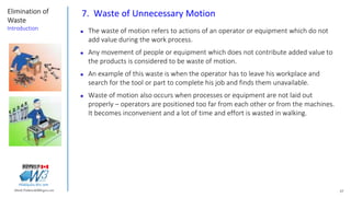 Elimination of 7 types of Waste (MUDA) | PPTX