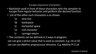 fundamentals of c | PPTX