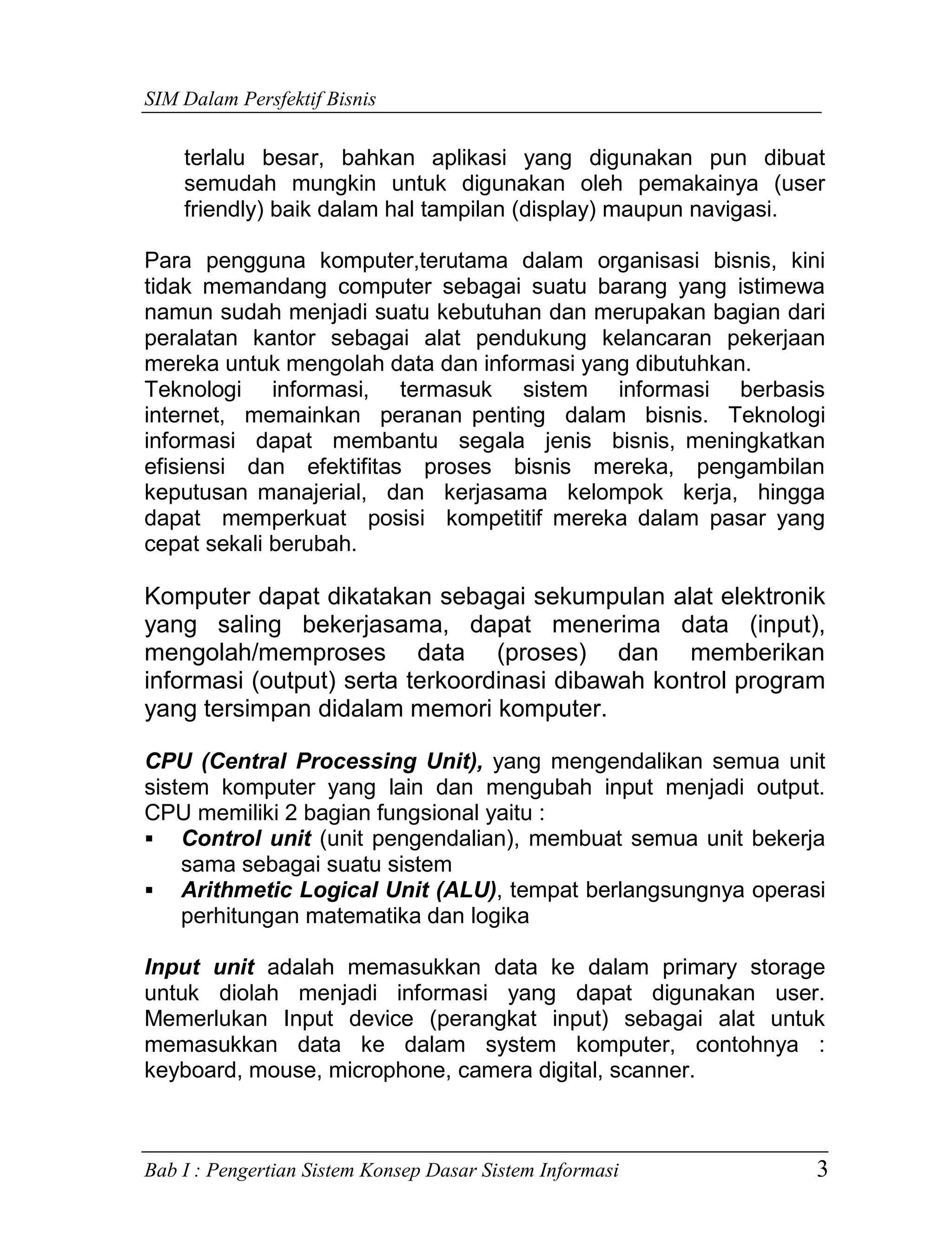 1. hapzi ali, sim bab-1, konsep dasar sim, universitas mercu buana | PDF