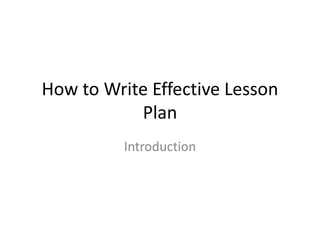 1. lesson plan | PPTX | Homework and Study | Education