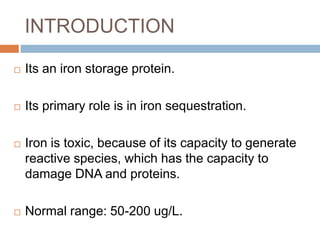1. clinical utility of serum ferritin final | PPTX