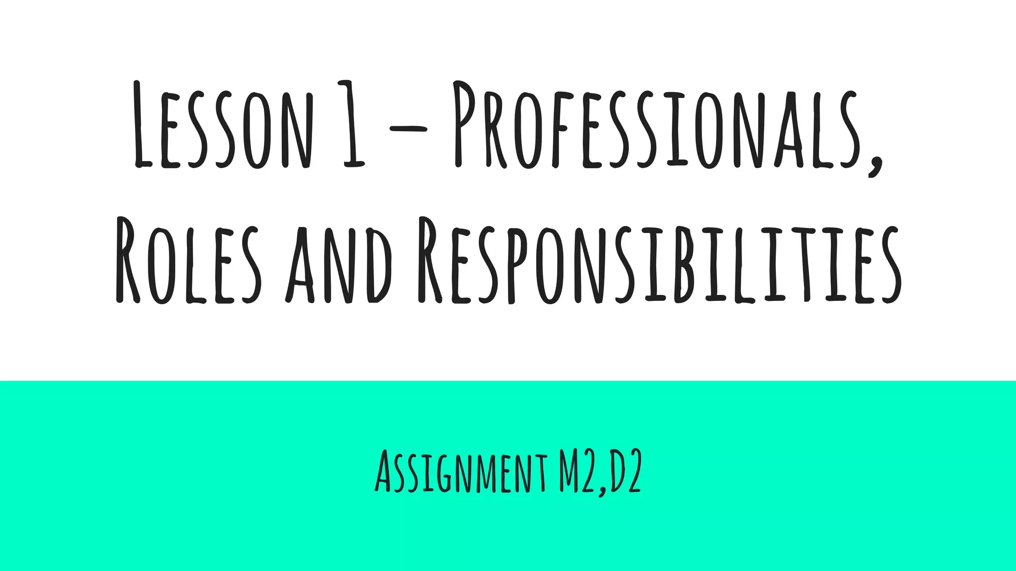 1. professionals roles and responsibilities | PPT