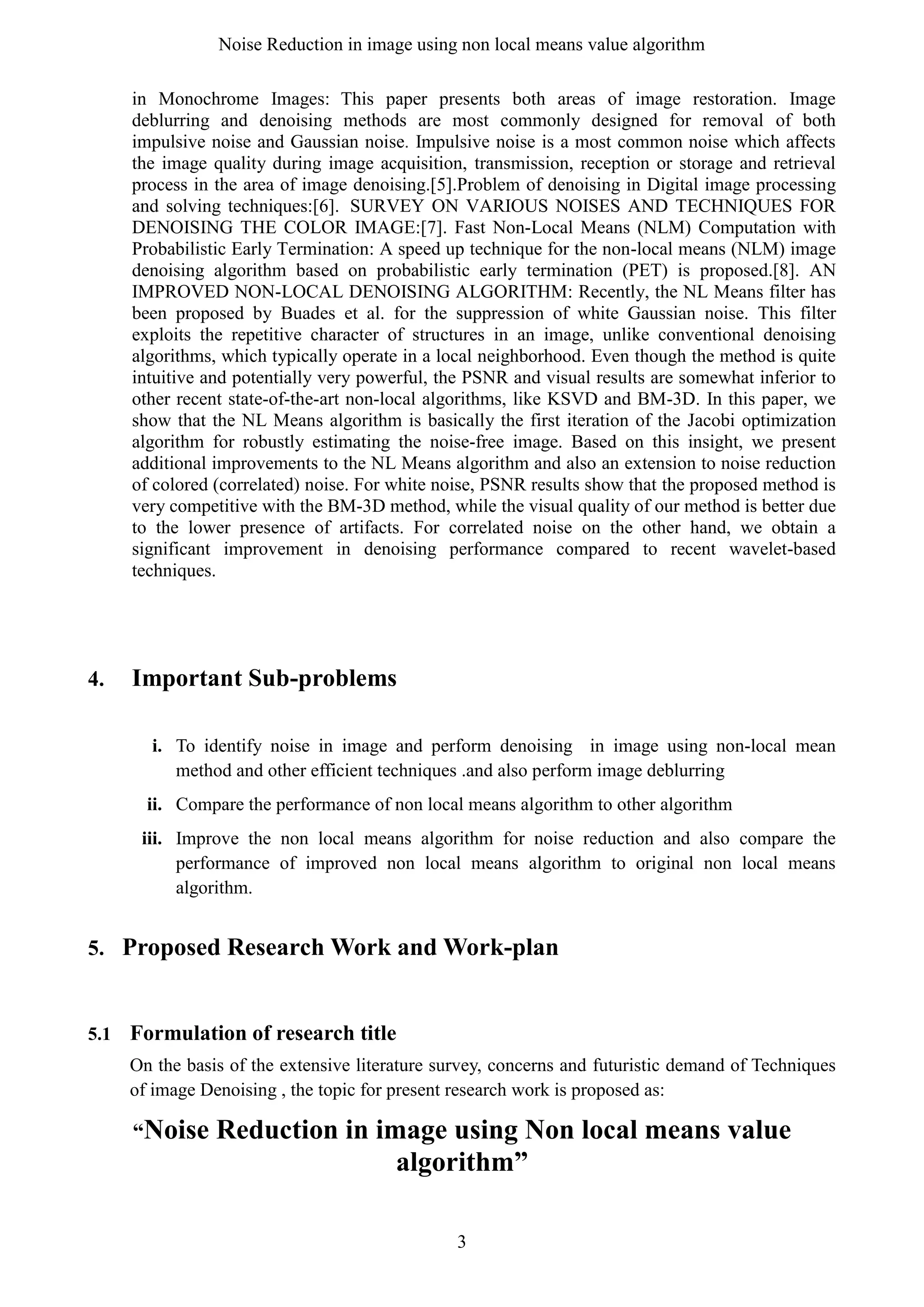 Dissertation Synopsis For Imagedenoisingnoise Reduction Using Non Local Mean Algorithm Pdf