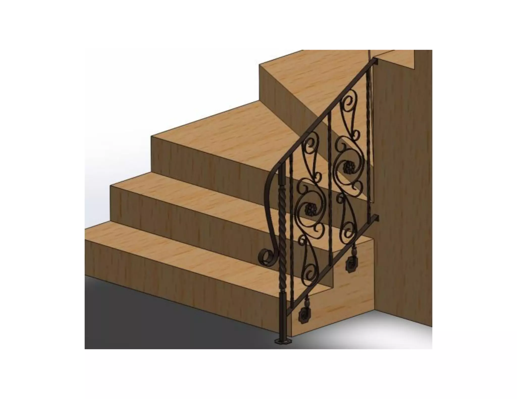 Handrail of wrought iron 3D model | PPT